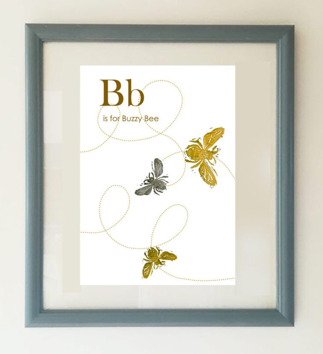 Nursery Decor, 'B is For', Nursery Art, Buzzy Bees, Bee Art Print, 'B ...