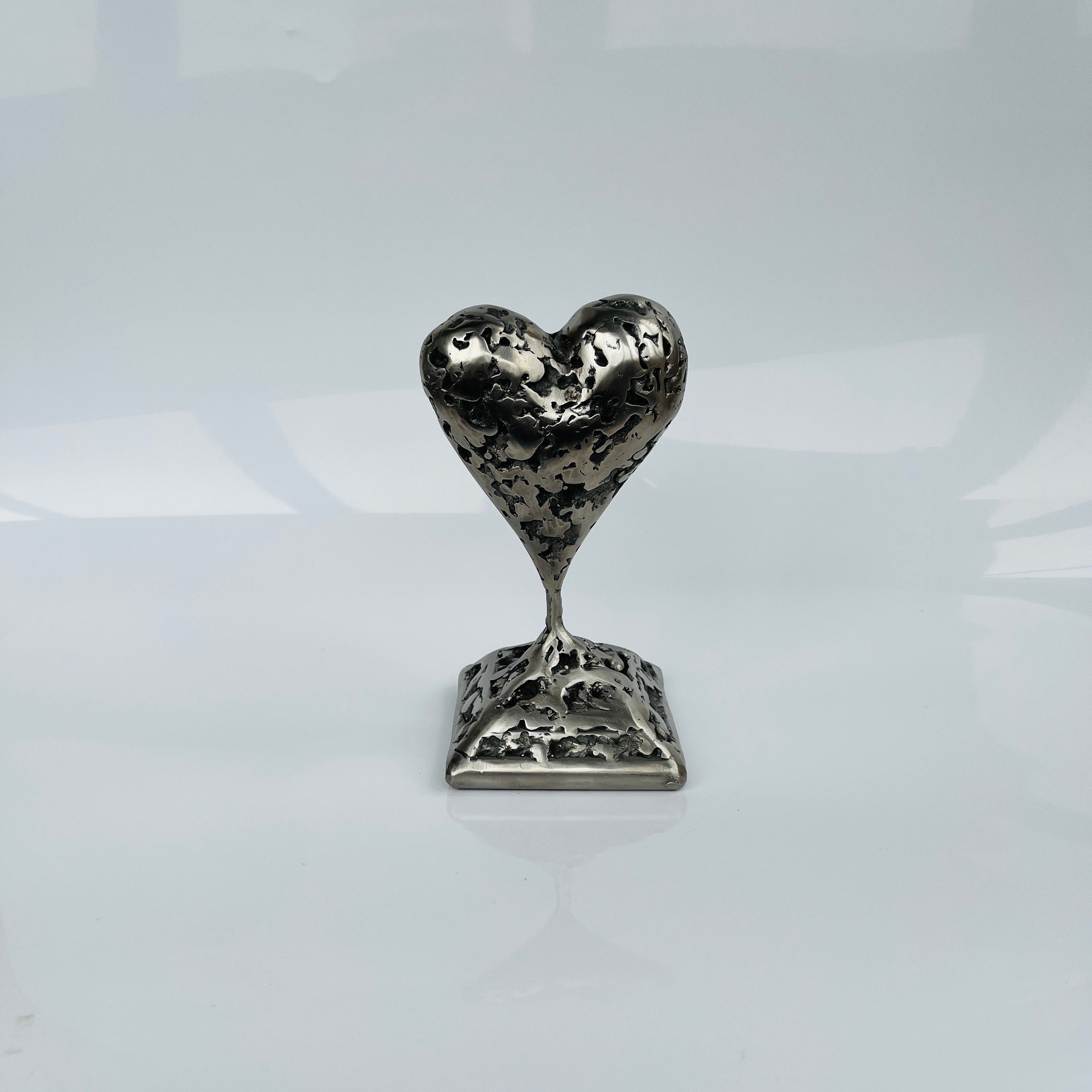 ORIGINAL Iron Sculpture Heart Metal Abstract Home Decor Art Object by ...
