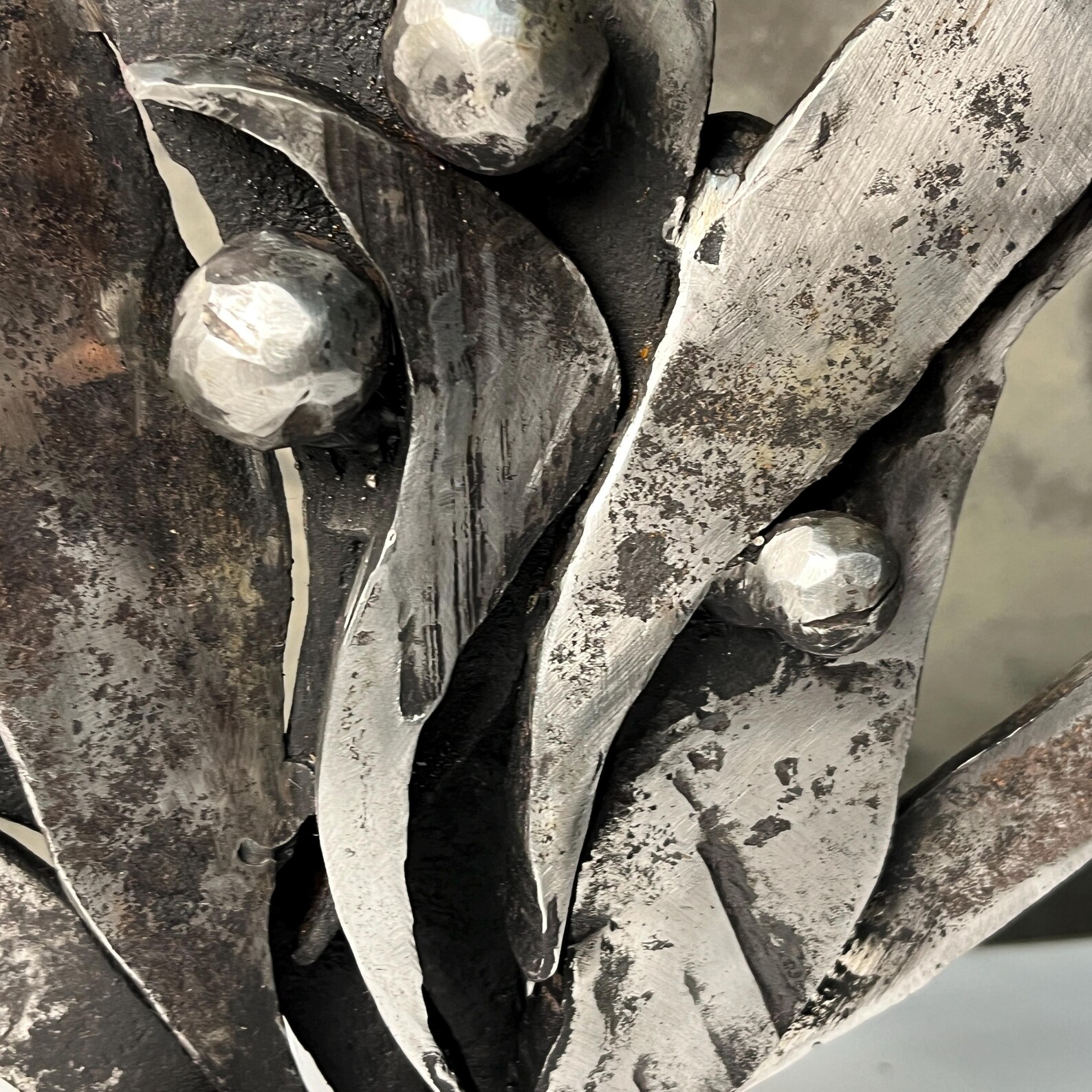 Unique Abstract Metal Flower Sculpture: Handcrafted Home Decor ...