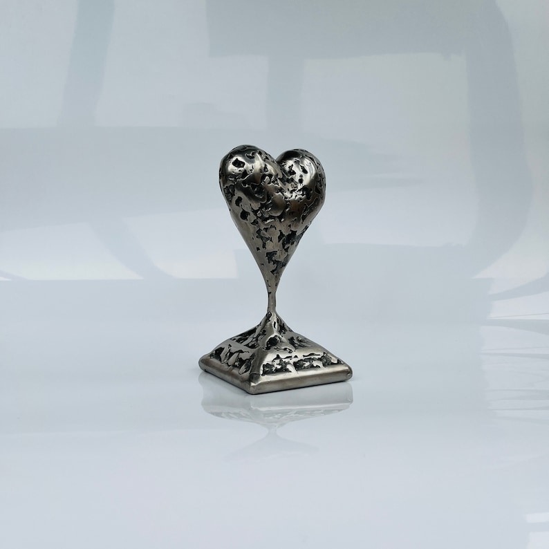 ORIGINAL Iron Sculpture Heart Metal Abstract Home Decor Art Object by ...