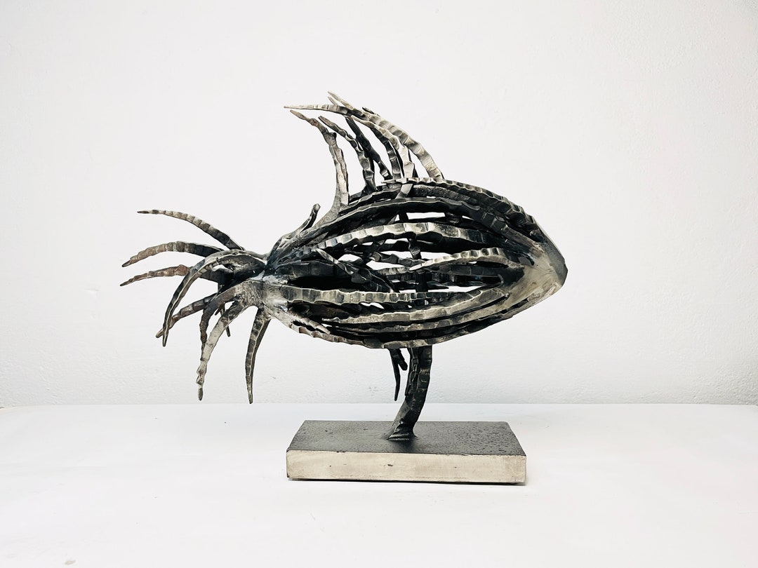 Iron Fish Sculpture: Brutalist Art - Handmade - Etsy Canada