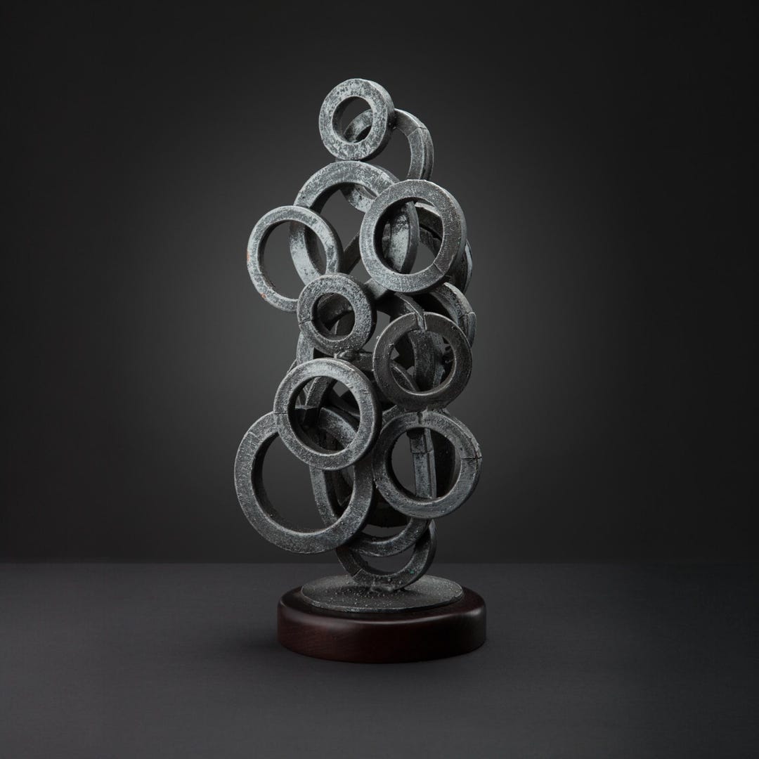 Abstract Metal Unity Sculpture | Handmade Circle Art | Symbol of Harmony | Home & Office Decor ...