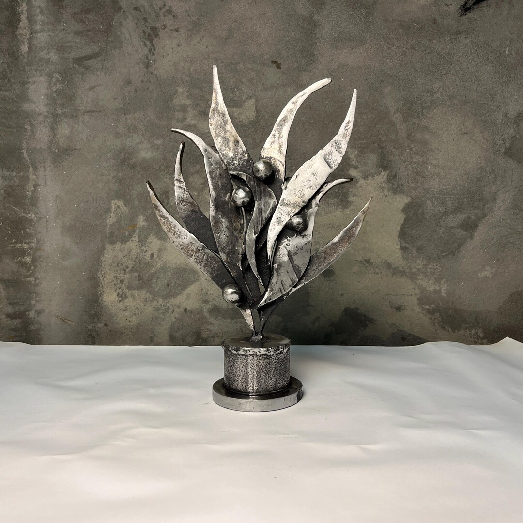 Unique Abstract Metal Flower Sculpture: Handcrafted Home Decor ...