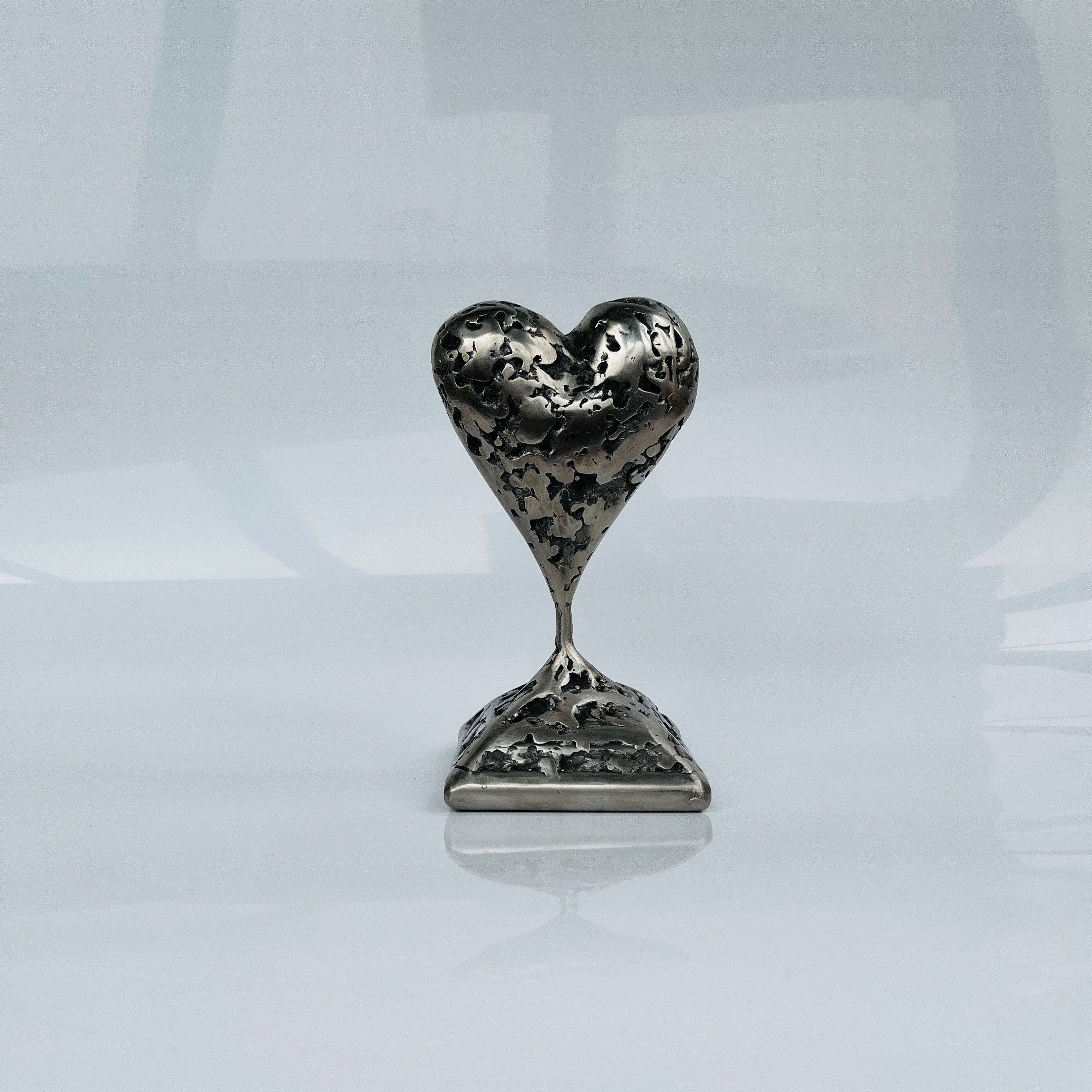 ORIGINAL Iron Sculpture Heart Metal Abstract Home Decor Art Object by ...