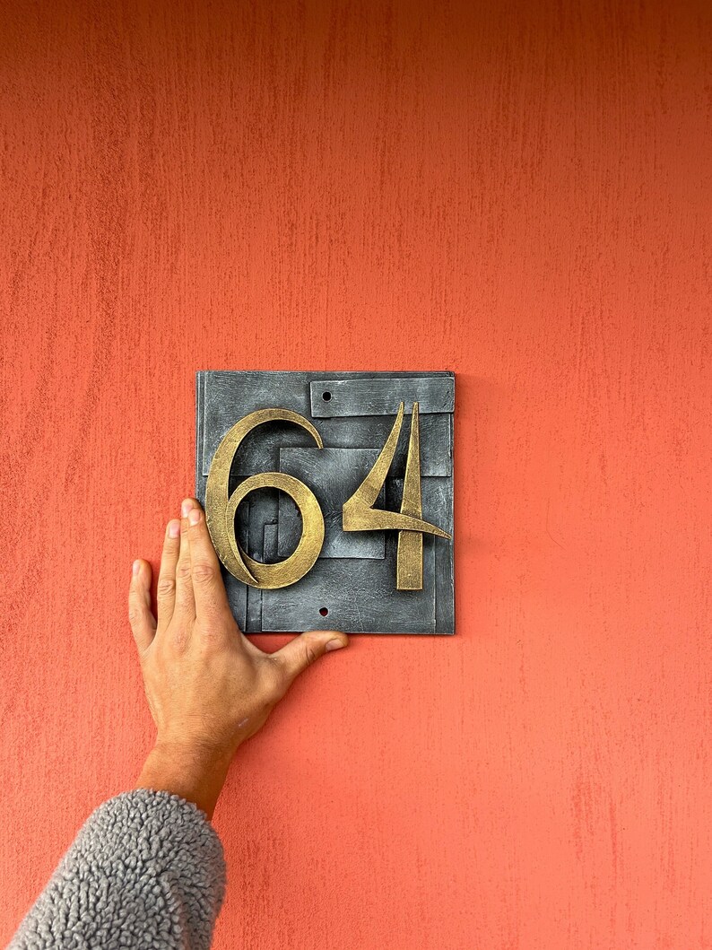 Custom Large Metal House Number Sign. Hand Forged. Outdoor Decor. Metal ...