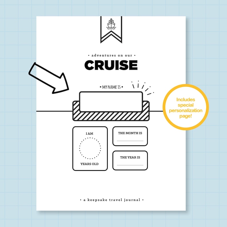 Cruise Printable Travel Journal for Kids - Etsy