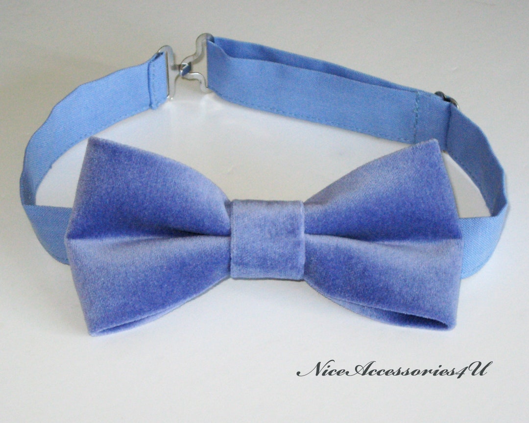 Periwinkle Velvet Bow Tie for Men & Boys. Violet Wedding Bowties for ...