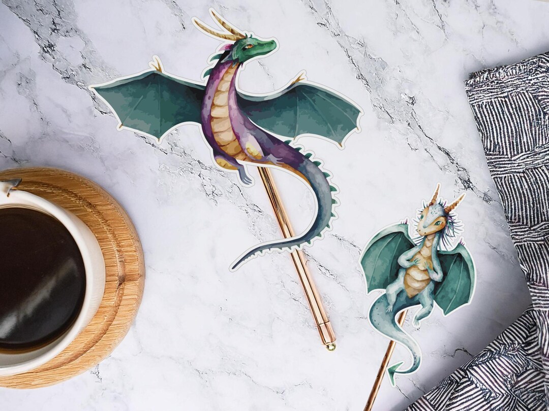 Printable Dragon Cake Toppers, Downloadable Dragon Cake Toppers ...