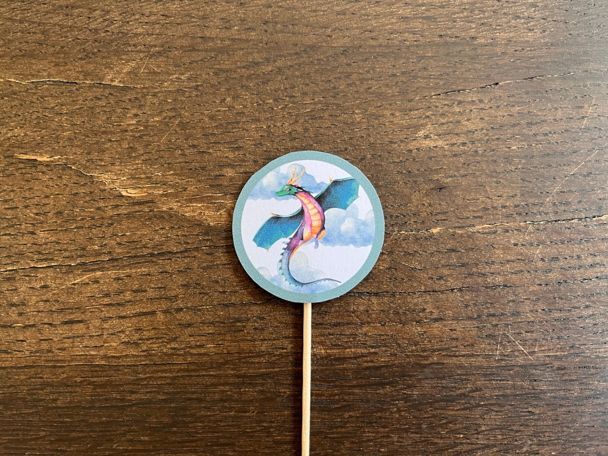 Printable Dragon Cupcake Toppers Downloadable Dragon Cupcake - Etsy