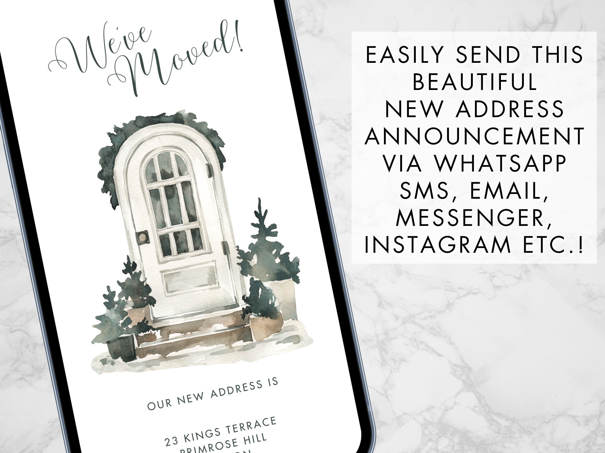 Digital New Address Announcement Card, Phone New Address Announcement ...