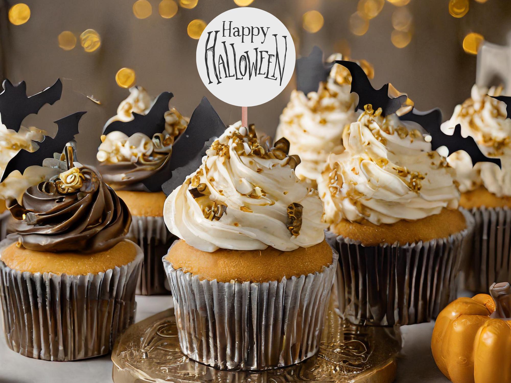 Printable Halloween Cupcake Toppers, Downloadable Halloween Cake ...