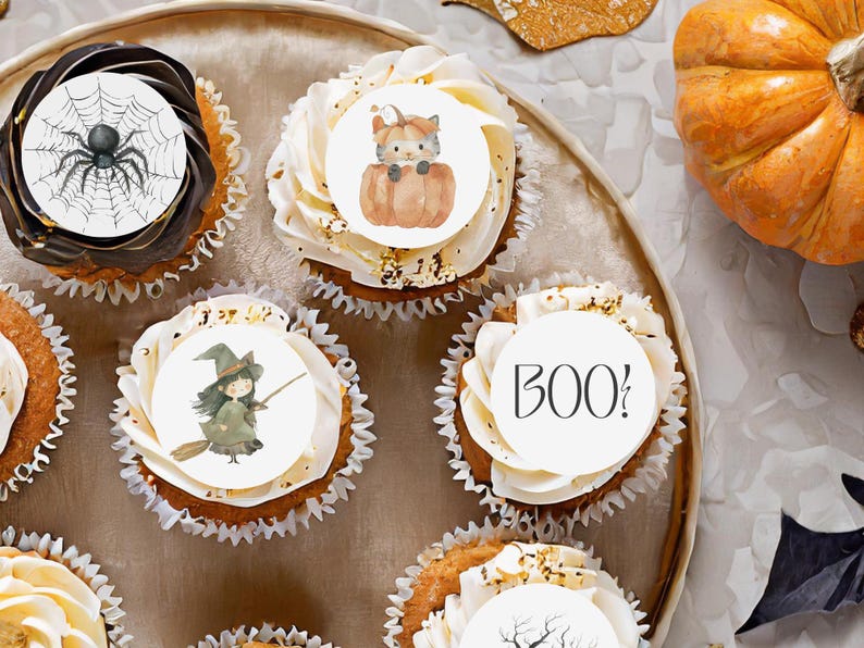 Printable Halloween Cupcake Toppers, Downloadable Halloween Cake ...