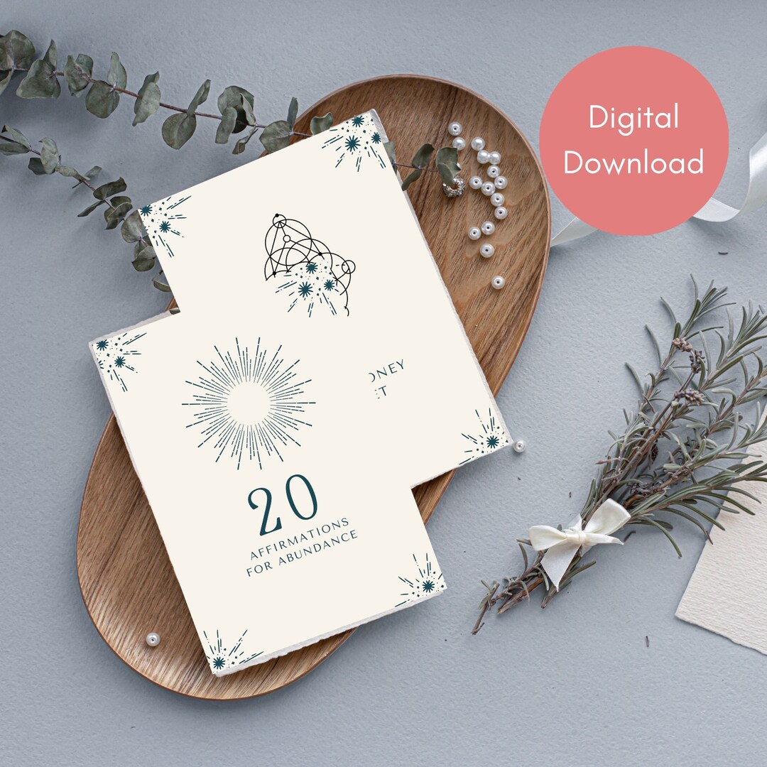 20 Printable Abundance Cards for Manifestation, Positive Affirmations ...