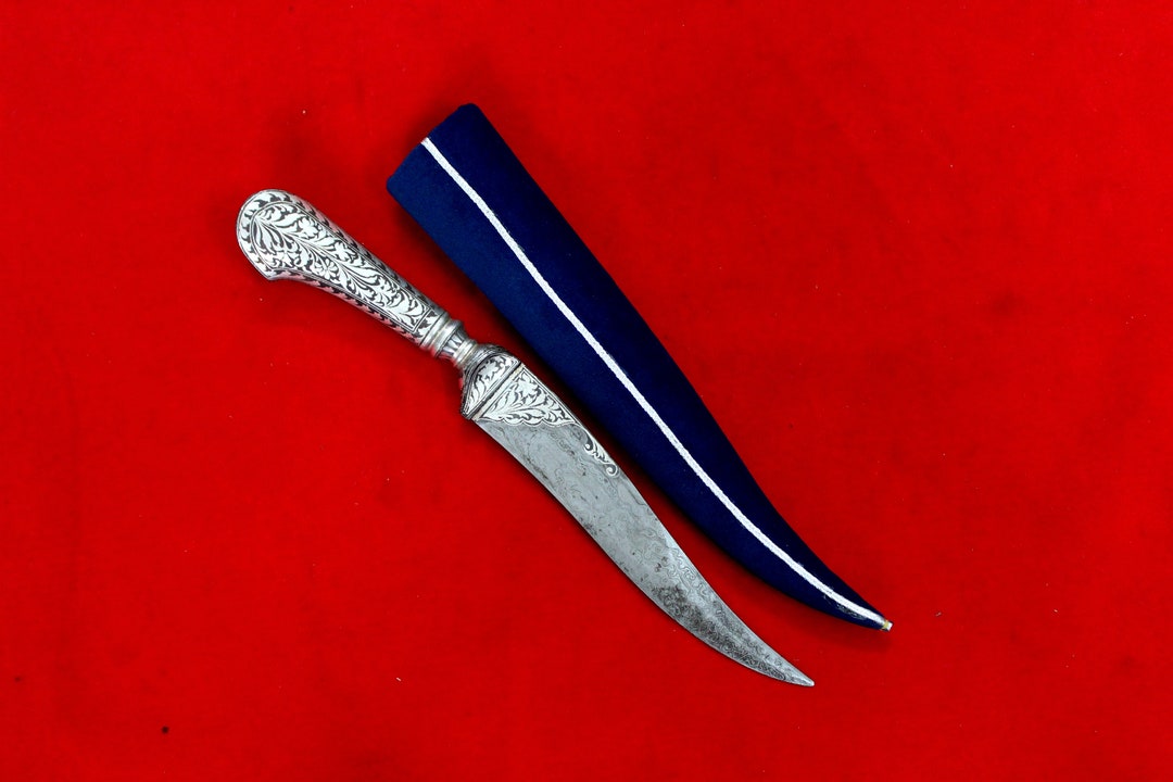Indo Persian Islamic Mughal Rajput Sikh Silver Inlay Damascus Kard ...