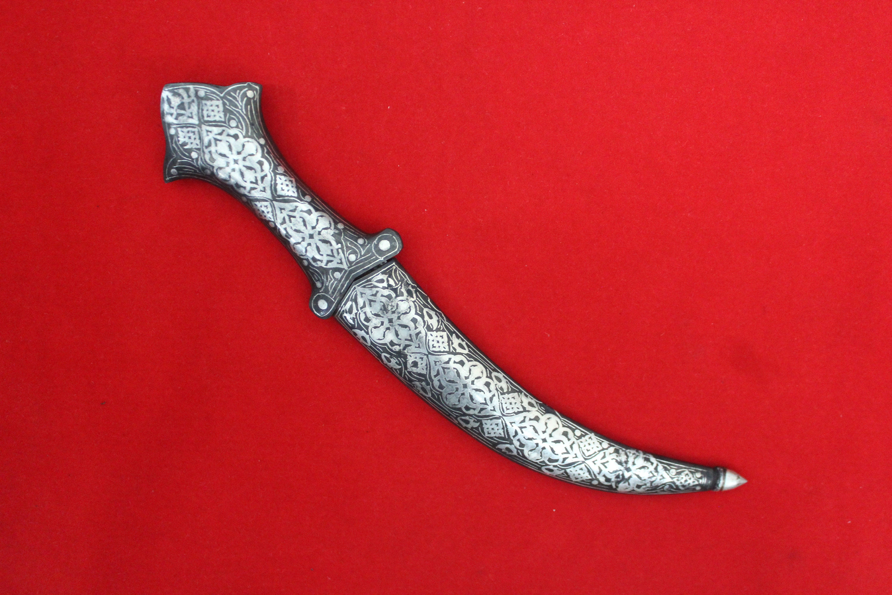 Vtg Indo-persian Mughal Islamic Crown Silver Damascus Dagger - Etsy