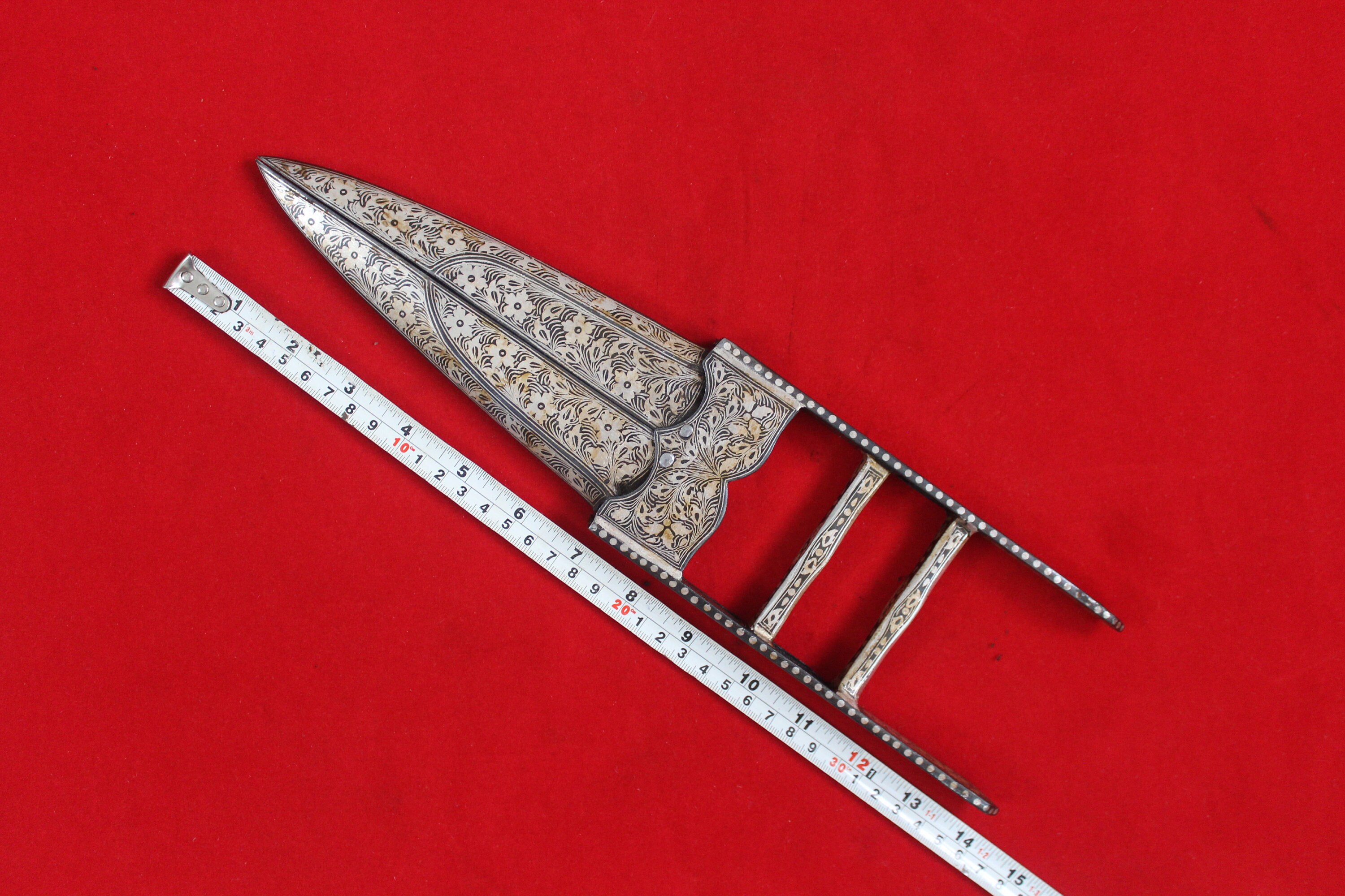Indo Persian Mughal Rajput Silver Koftgari Scissor Katar Knife - Etsy