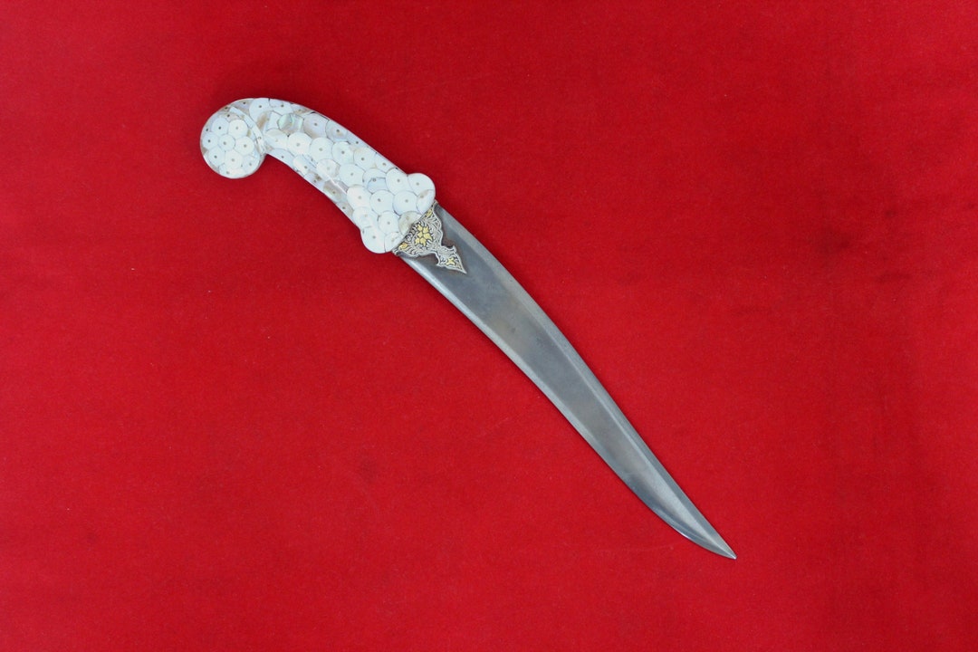 Indo Persian Mughal Islamic Sikh Gold-silver Koftgari MOP Wootz Dagger ...