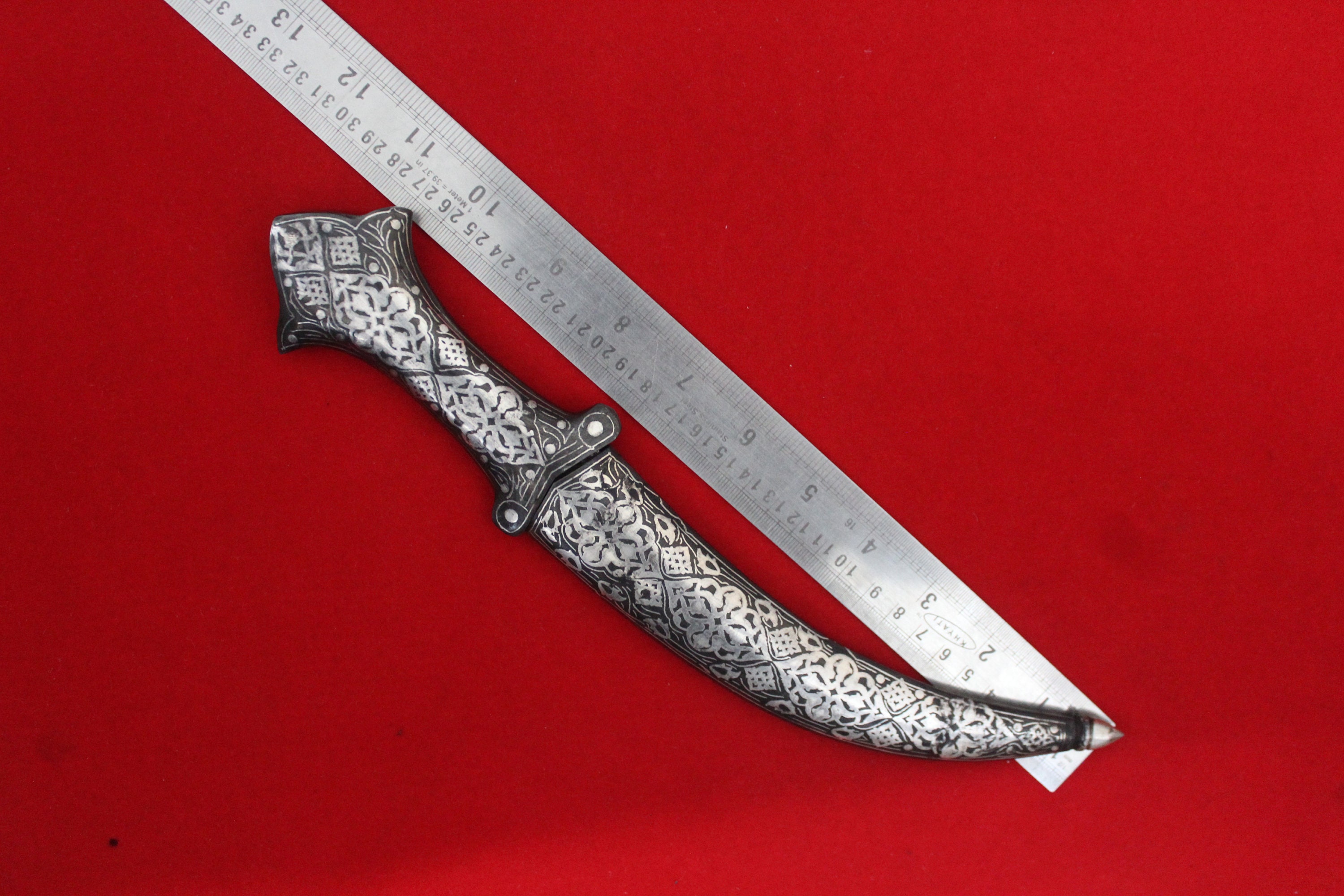 Vtg Indo-persian Mughal Islamic Crown Silver Damascus Dagger - Etsy