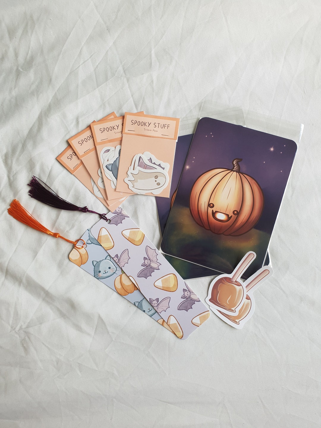 Halloween Stationary Set Bundle - 2 Bookmarks, Sticker Pack, Vinyl ...