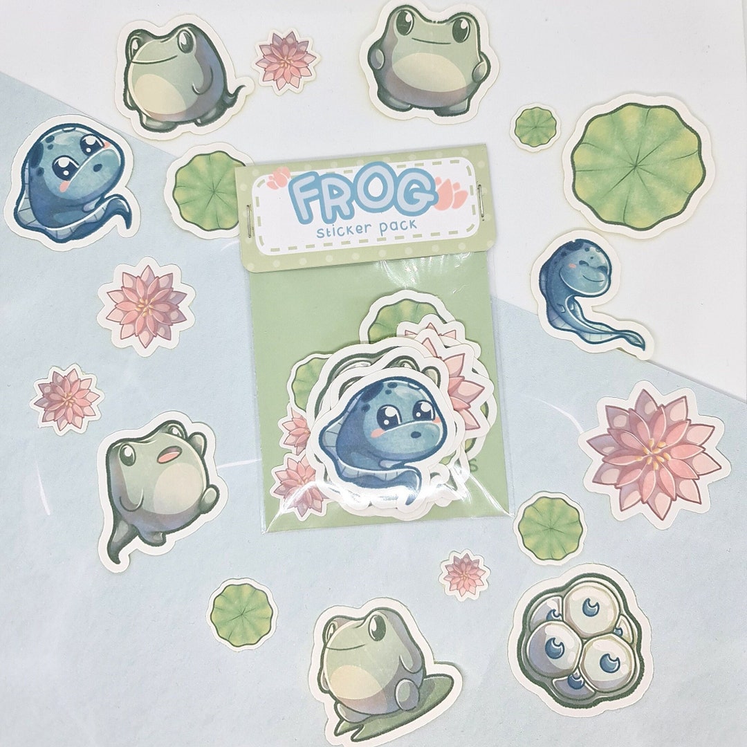 Cute Frog Stickers - Cottagecore Art | Frog Lover Gift | Cute Planner ...