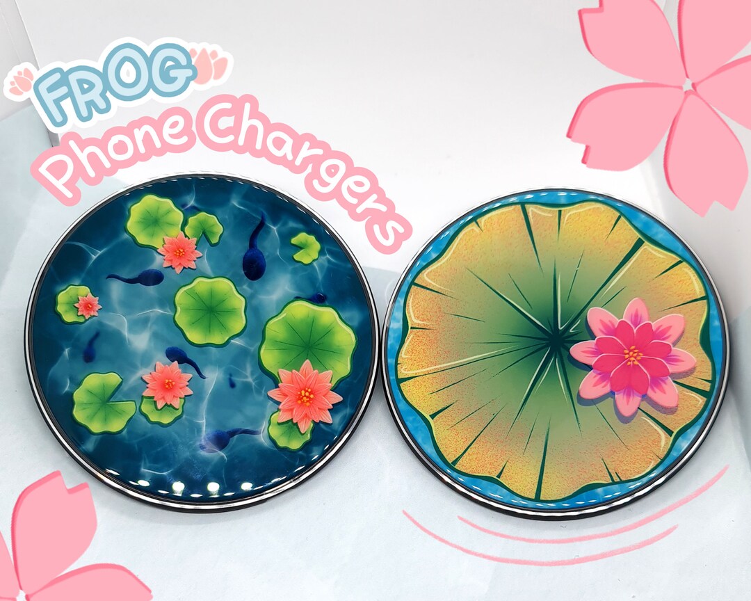 Lily Pad Wireless Phone Charger Frog Lover Gift Cottagecore Art Kawaii ...