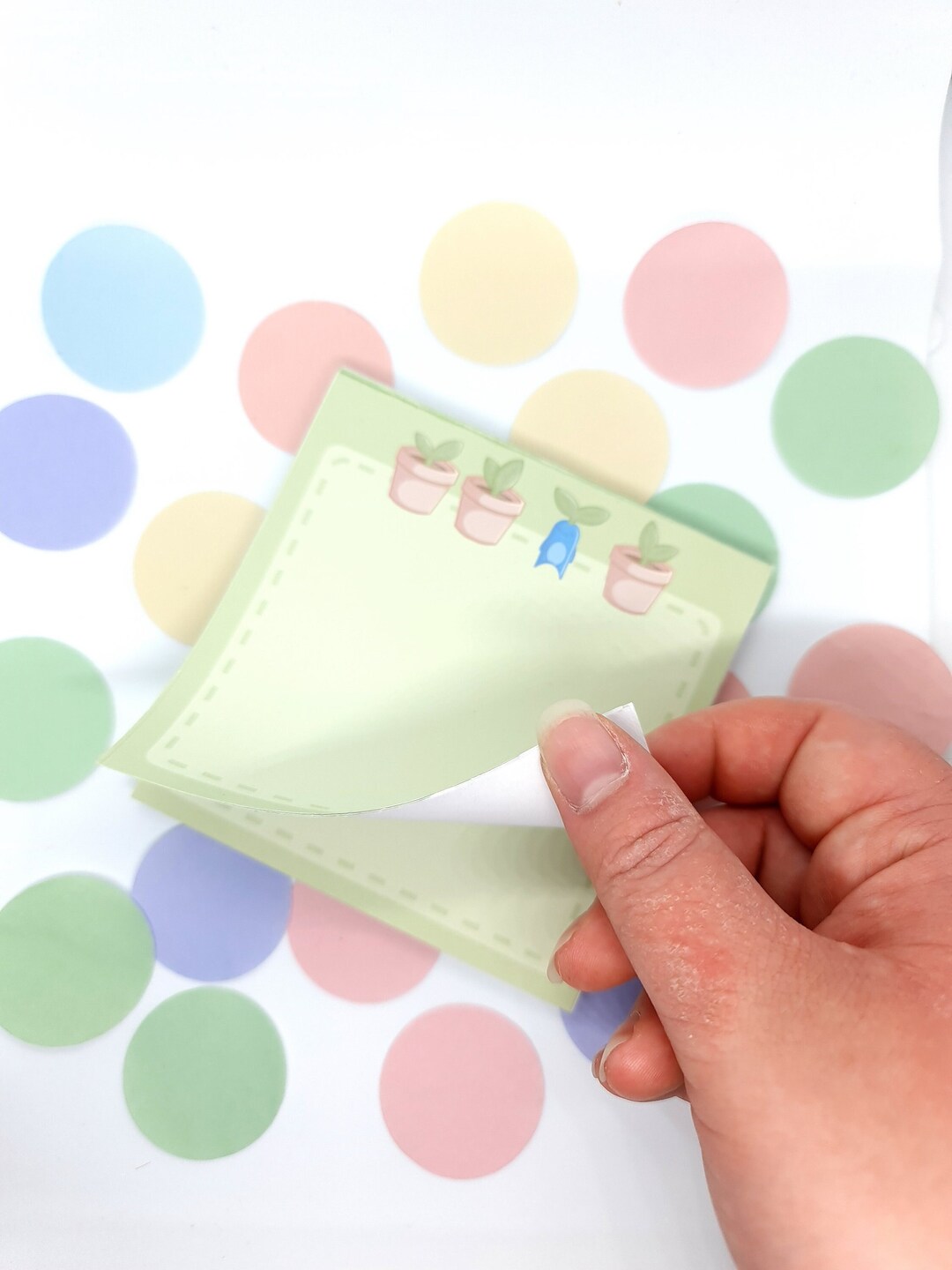 10x10 50 Page Notepad | Cute Green Plant Creature Memo Pad | Nature ...