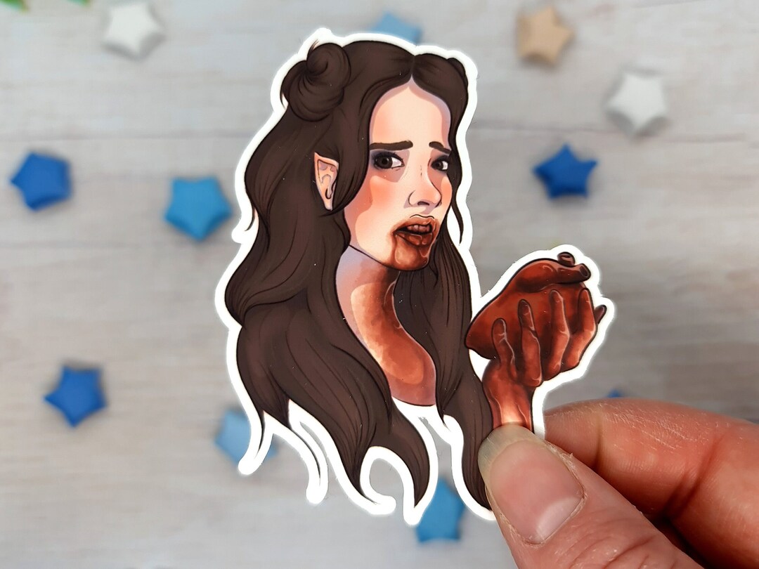 Cute Macabre Vampire Girl Vinyl Sticker Pretty Kawaii Goth Decal Heart ...