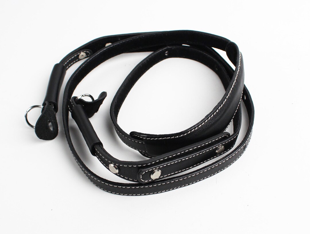 Leather Carrying Camera Strap With Shoulder Pad - Black - Great ...