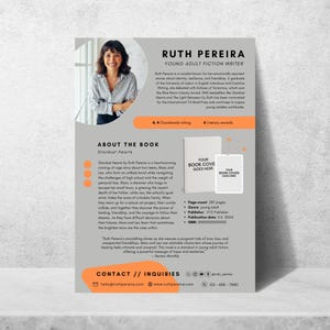 Editable Author Media Kit Template | Canva Author Press Kit, Book ...