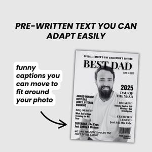 Father's Day Magazine Front Page Template Canva Personalized Printable ...