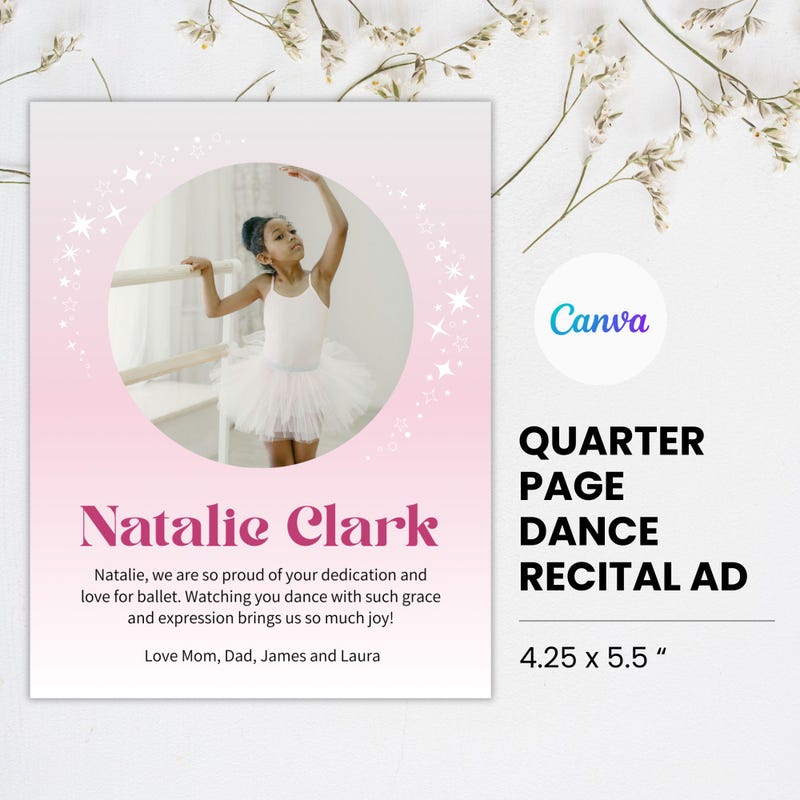 Dance Recital Card - Etsy