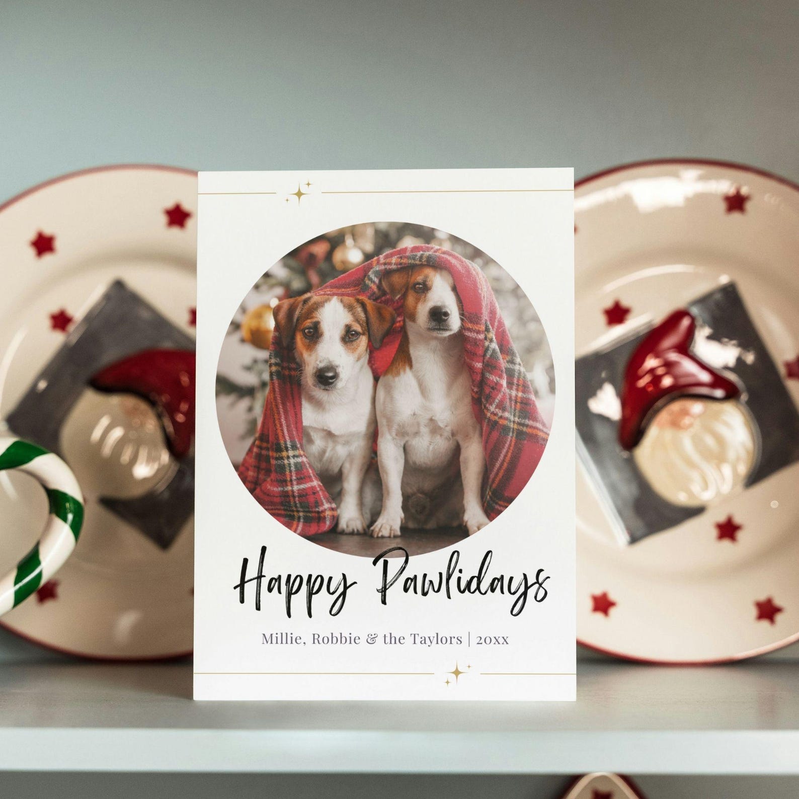 Happy Pawlidays Dog Christmas Card | Pet Holiday Photo Postcard ...