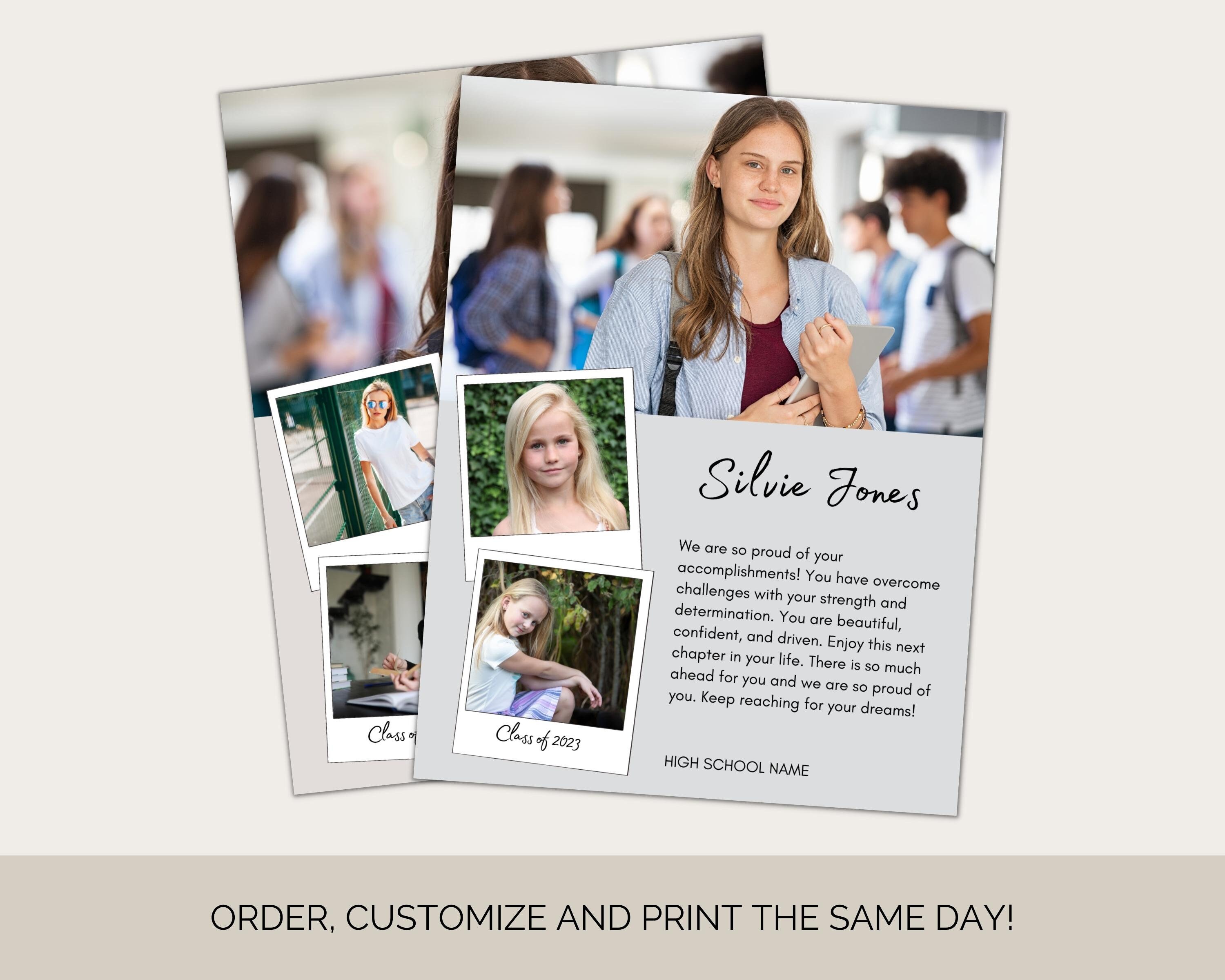 Yearbook Ad Quarter Page Canva Template Quarter Page Middle School ...