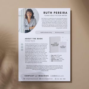 Editable Author Media Kit Template | Canva Author Press Kit, Book ...