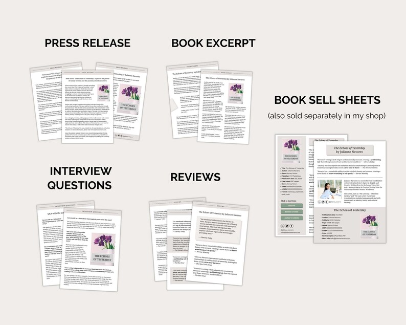 Author Media Kit Template Canva Author Press Kit Book Promotion Book ...