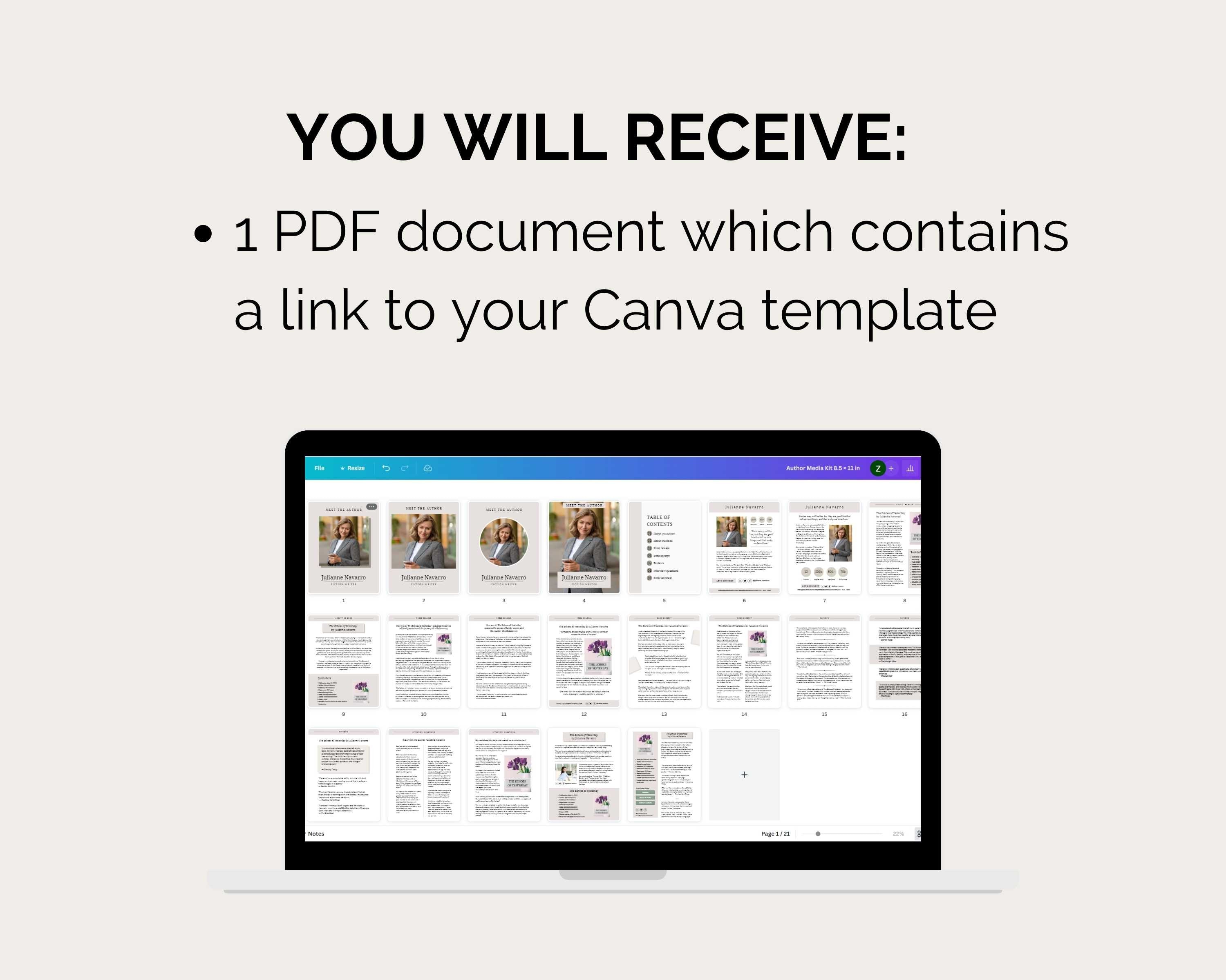 Author Media Kit Template Canva Author Press Kit Book Promotion Book ...