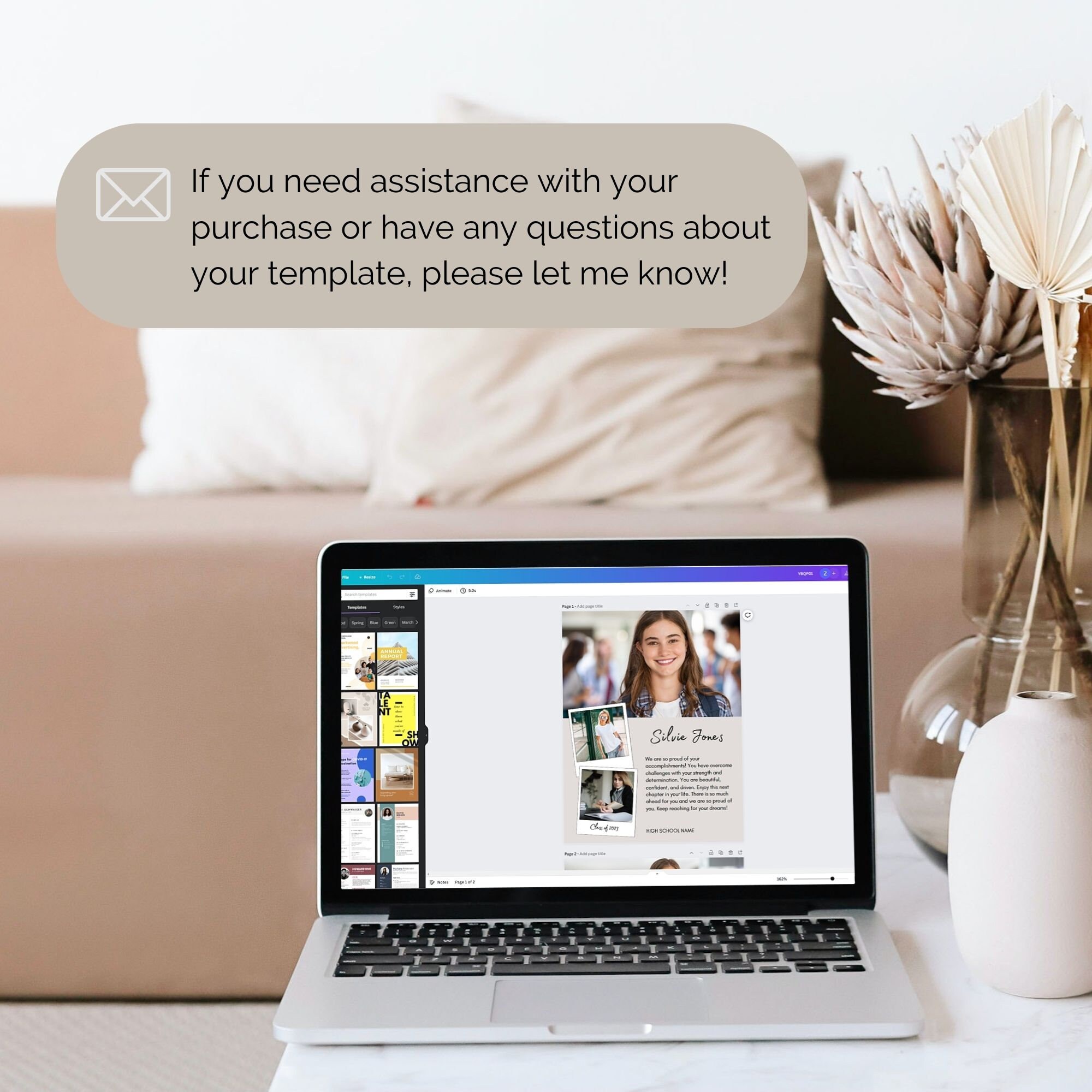 Yearbook Ad Quarter Page Canva Template Quarter Page Middle School ...