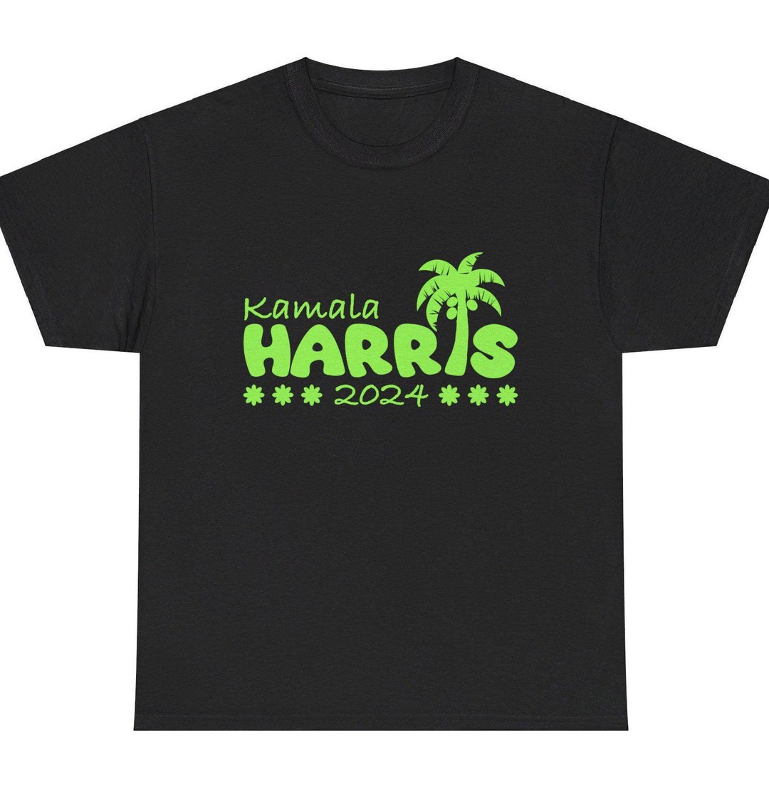 Kamala Harris Coconut Palm Tree, Not Going Back Cotton Tee Brat Green ...