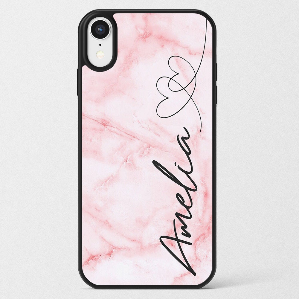 PERSONALISED Phone Case INITIAL Case Hard Plastic Marble Phone - Etsy UK