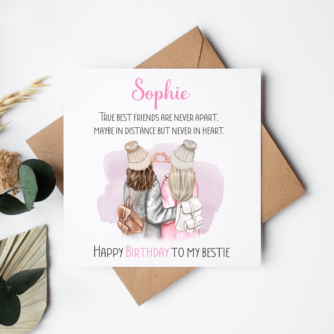 Personalised Bestie Birthday Card - Best Friend Birthday Card - Friends ...