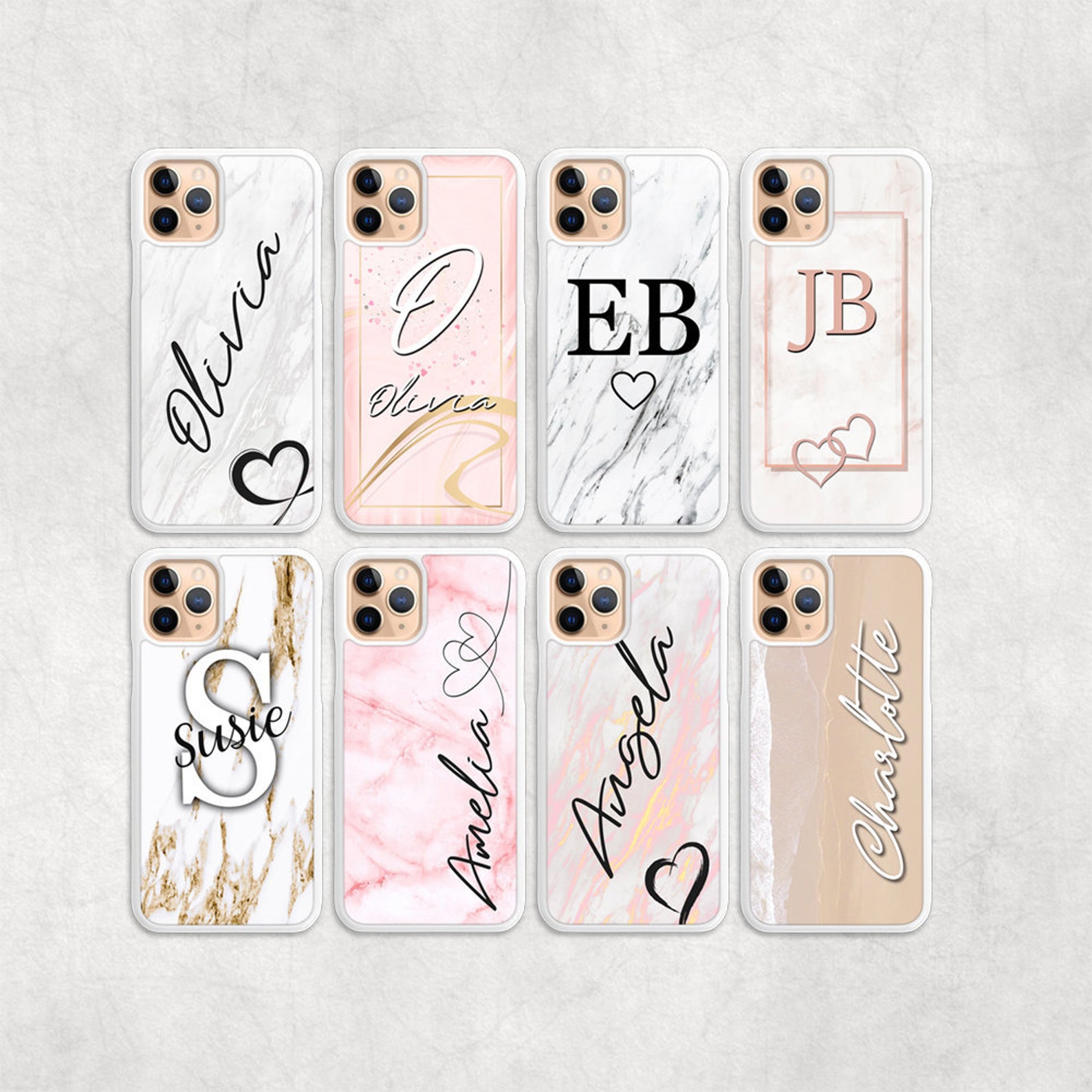 PERSONALISED Phone Case INITIAL Case Hard Plastic Marble Phone - Etsy UK