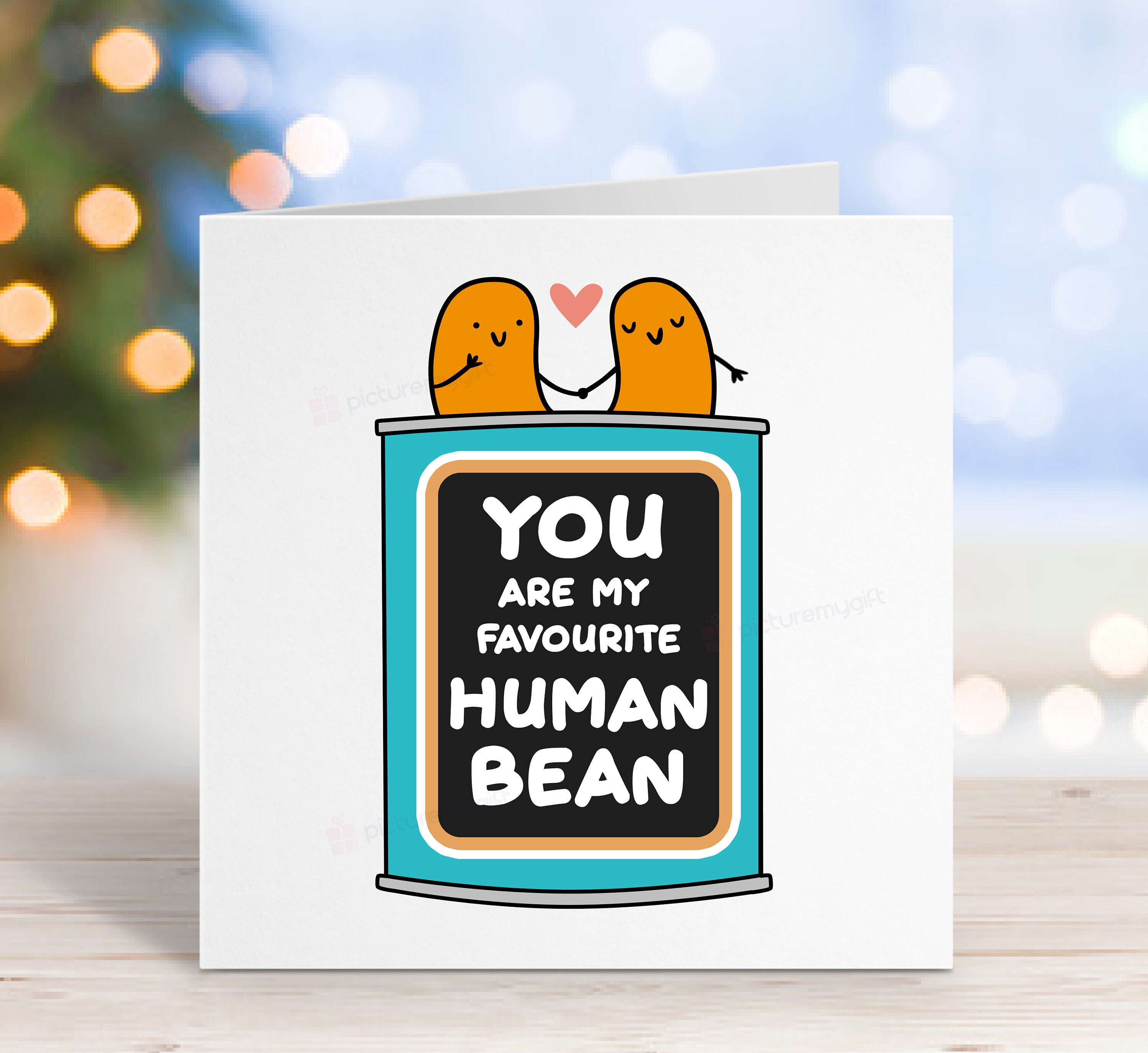 Personalised You Are My Favourite Human Bean valentines | Etsy