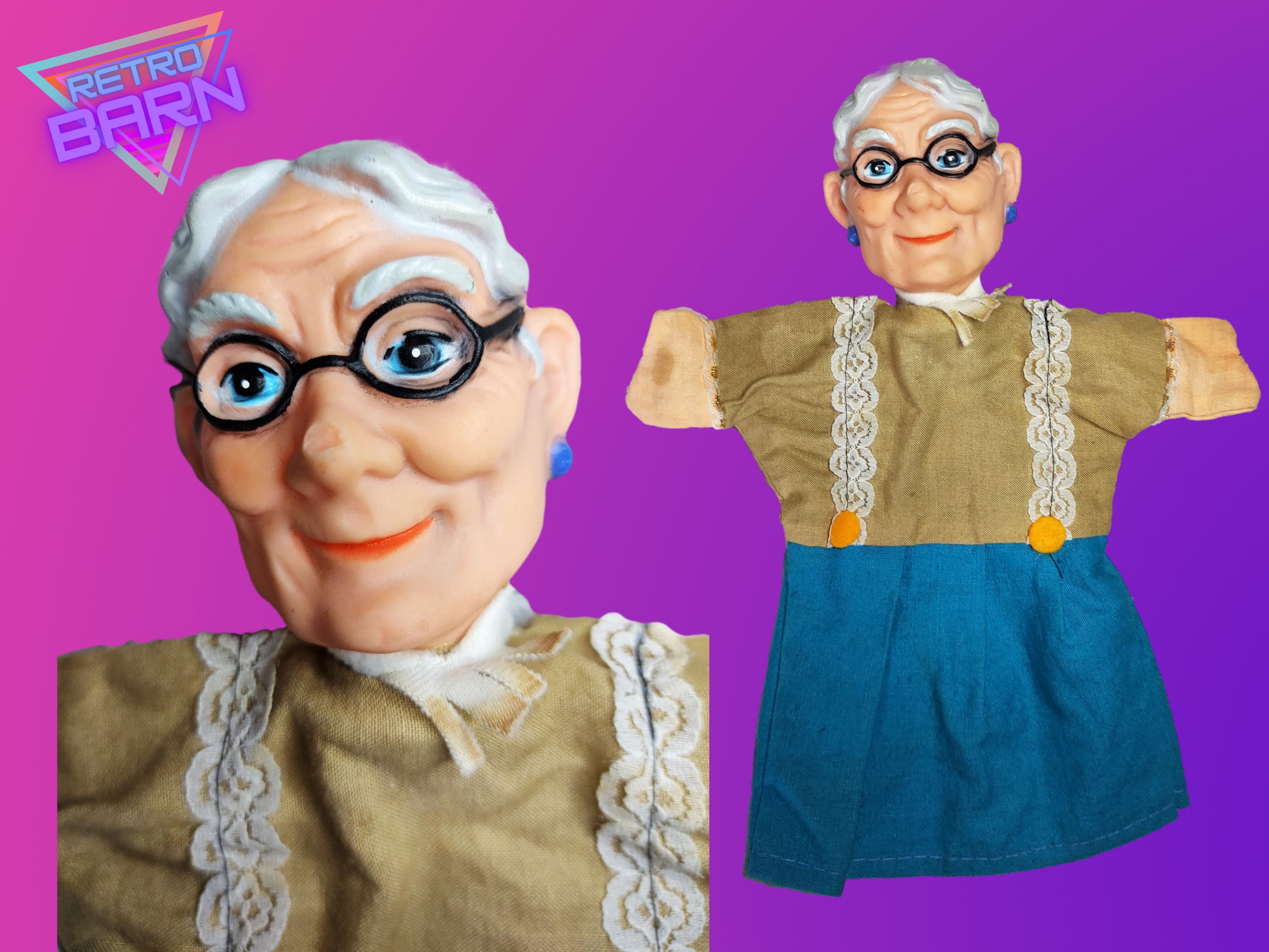 Three Vintage 1960's Hand Puppets - Little Red Riding Hood, Grandma ...