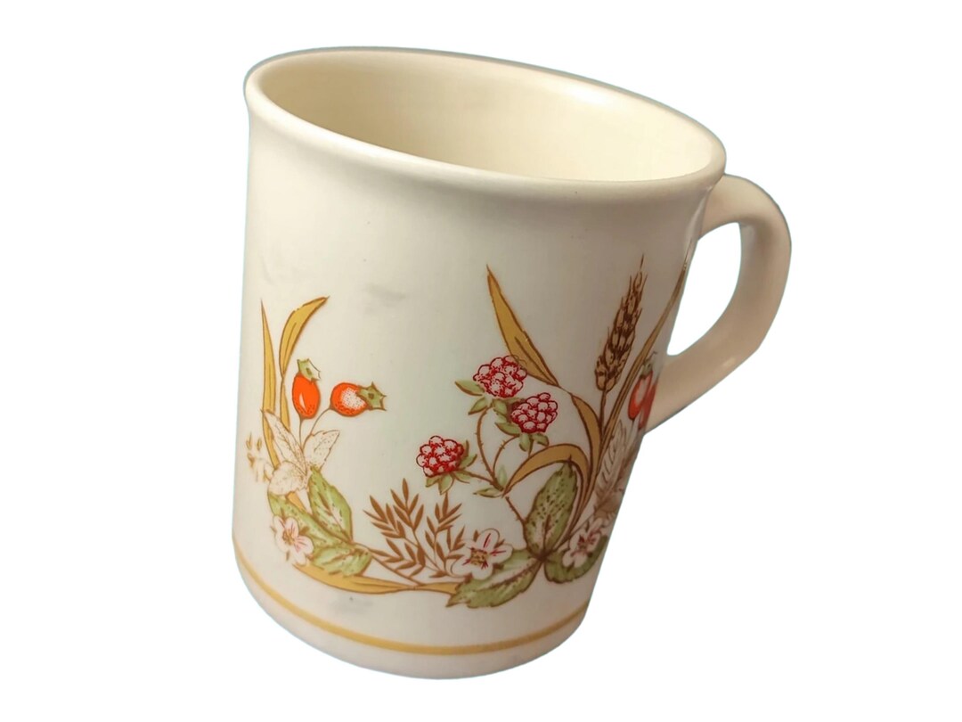 Vintage Berries & Corn Coffee Mug / Tea Cup - Retro Mugs - Made in ...