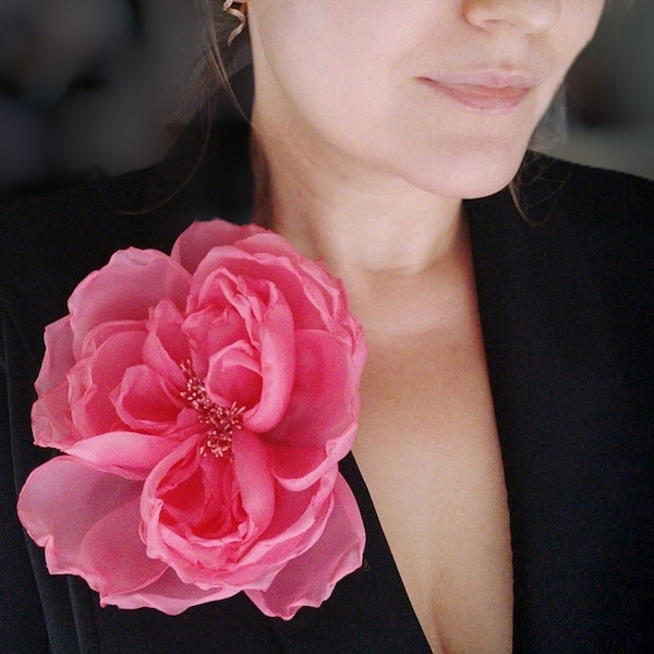 Red Chiffon Flower - Etsy