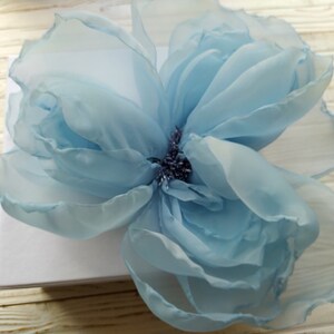 Large Blue Brooch Large Sky Blue Flower Large Flower Blue | Etsy