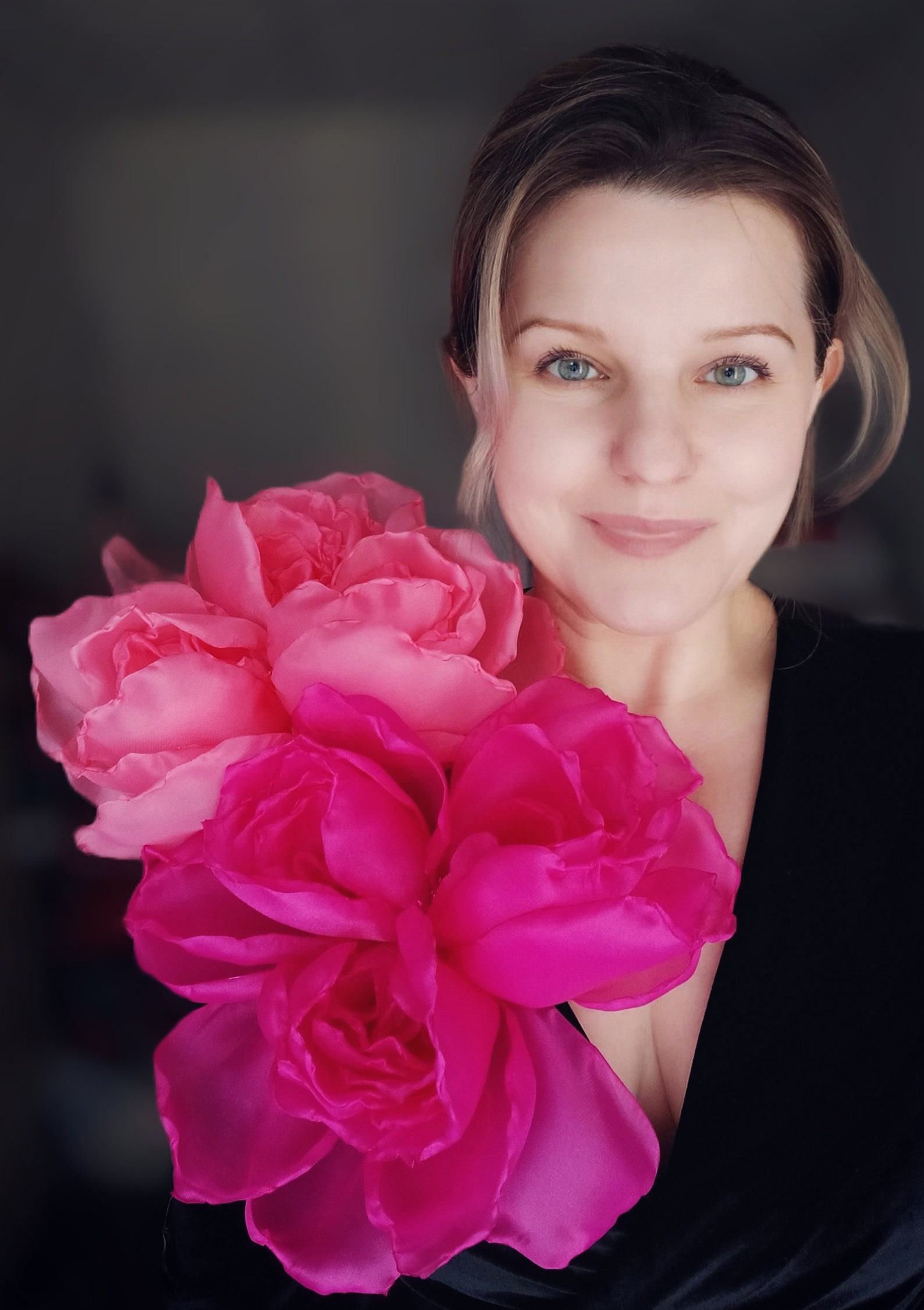 Large Fuchsia Chiffon Flower Brooch: Handmade Peony Pin - Etsy