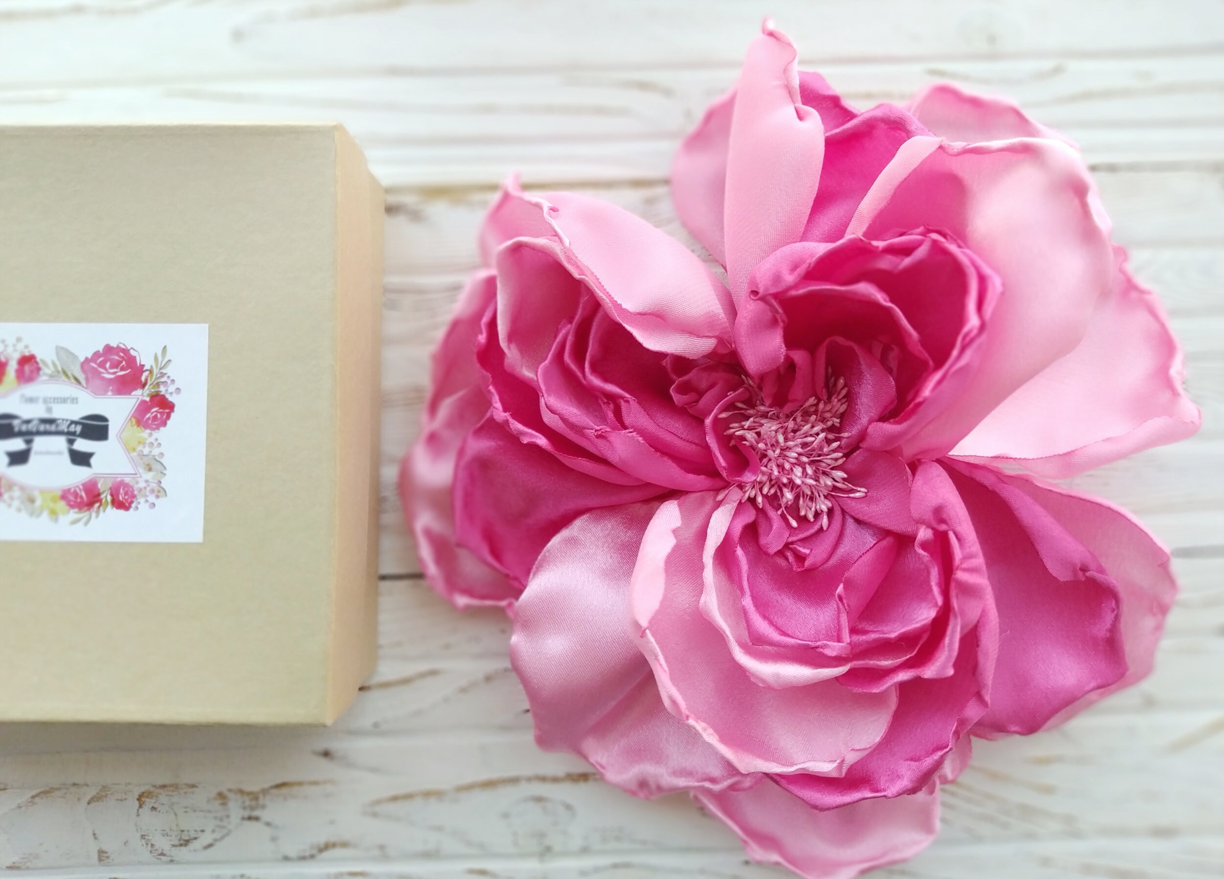 Large Hot Pink Flower Large Flower Brooch Beautiful Pin - Etsy