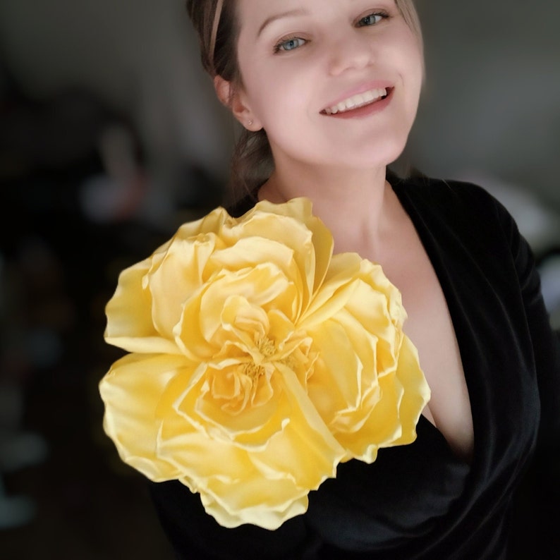 Large Yellow Flower Brooch Brooch Flower Large Flower - Etsy