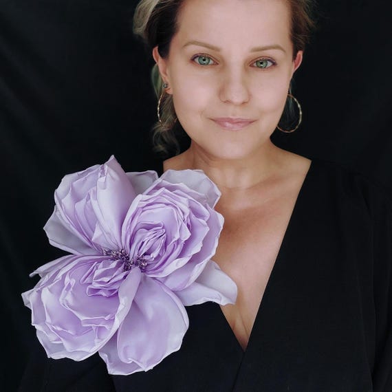 Large purple brooch store